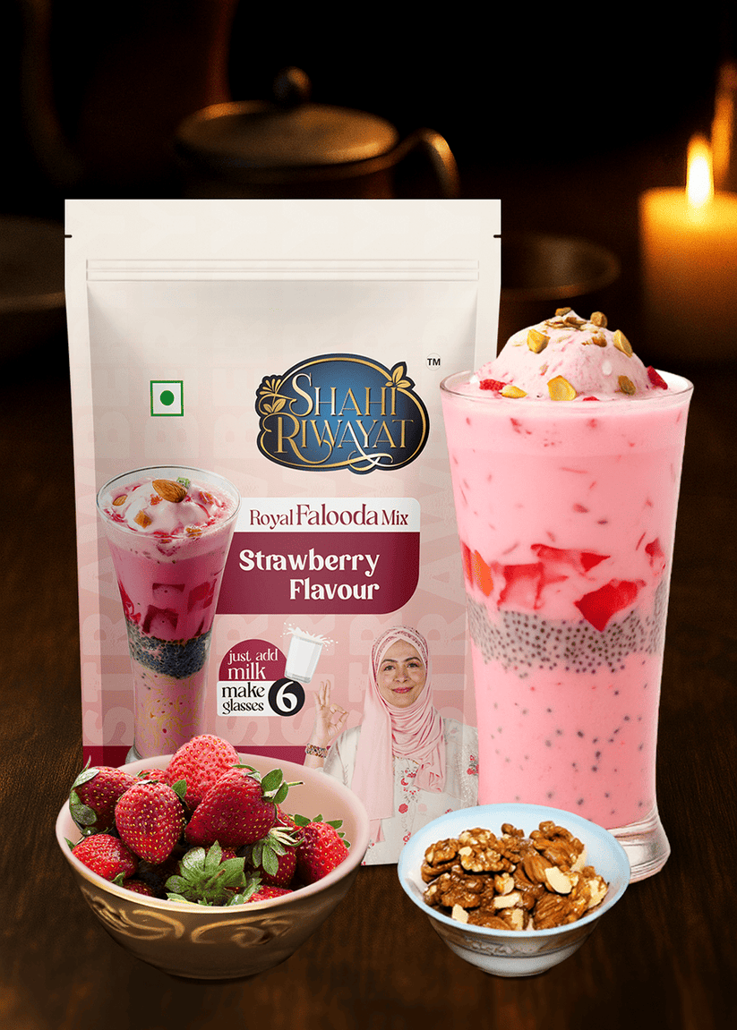 Royal Strawberry Falooda Mix – Fruity & Refreshing Dessert | Shahi Riwayat